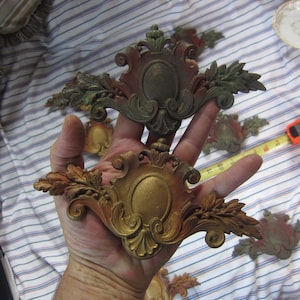 Antique Judd Polychrome Curtain/drapery Rod Hardware, Cast Iron Nouveau ...