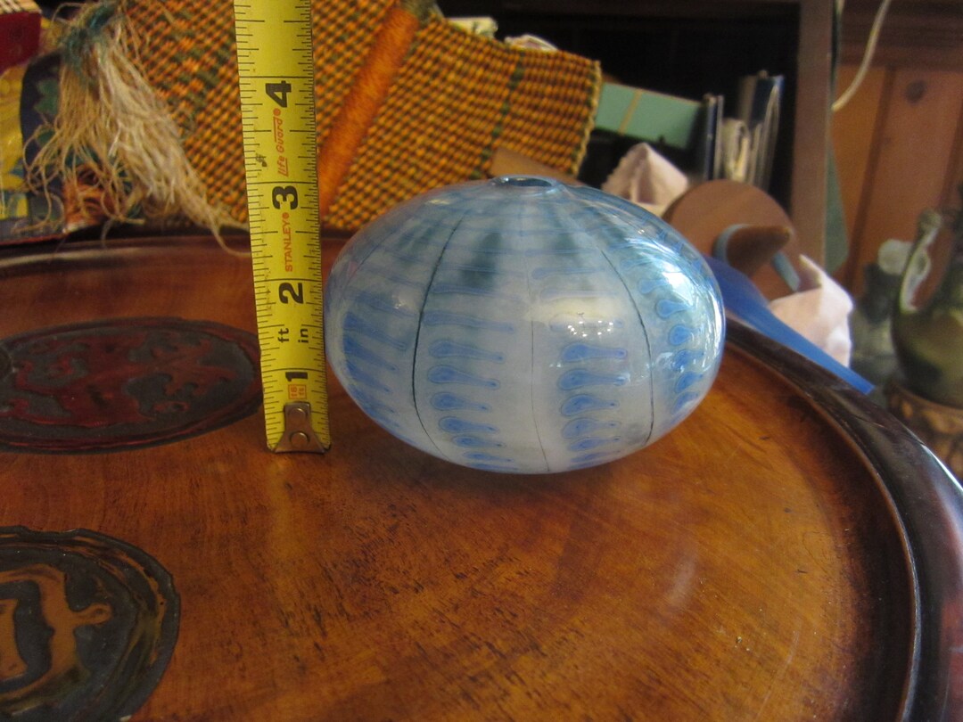 Vintage Vitrix Art Glass Vase Signed & Dated 1986 Opalescent/blue ...