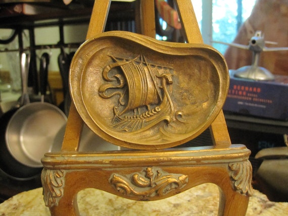 Antique Bronze Viking War Ship Tray, Signed Mitchell … - Gem