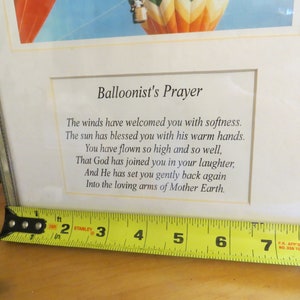 Balloonist Prayer. Framed Hot Air Balloon. - Etsy