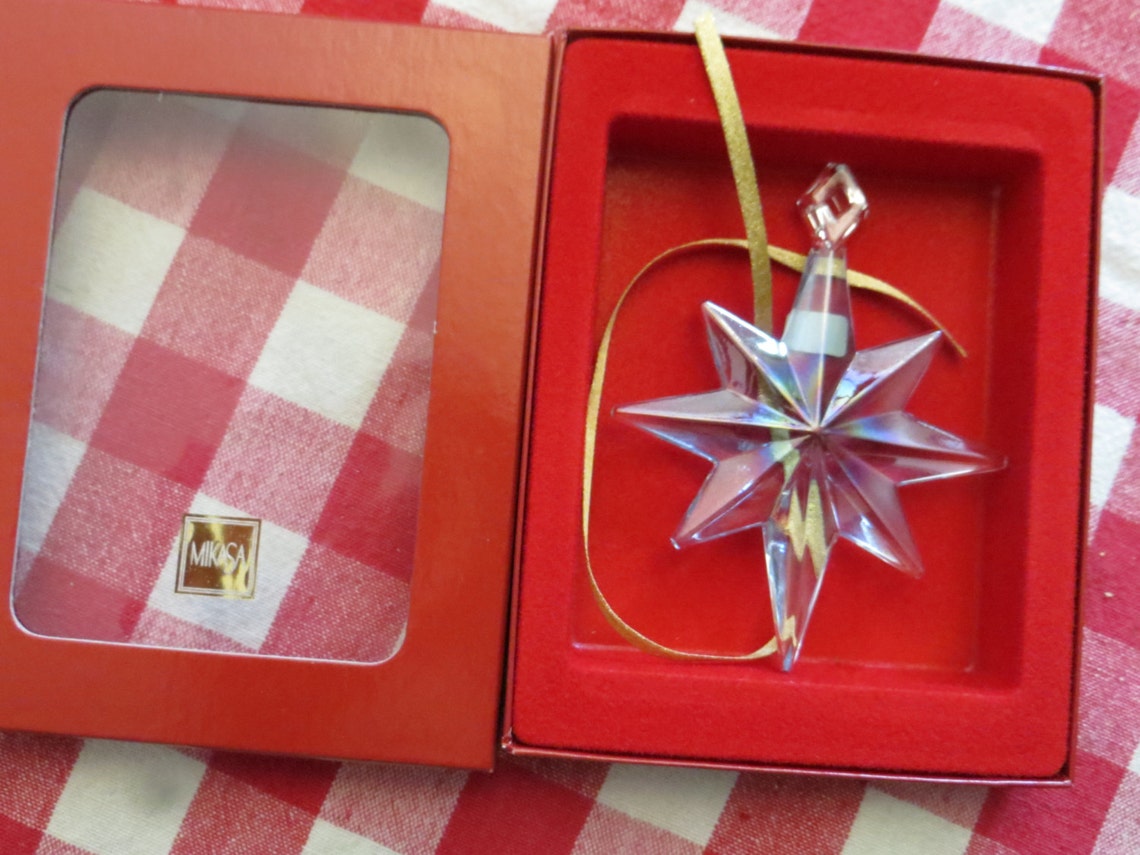 Vintage Mikasa Holiday Luster Blue Tree Ornament Star - Etsy
