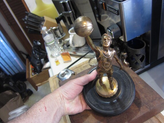 Vintage Basketball Championship Trophy 1940s-1950s - Gem
