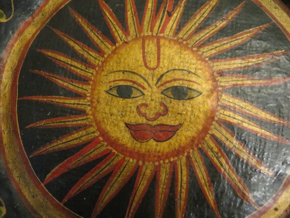 Paper Mache Sun Face Bowl Vintage | Etsy