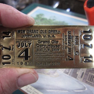 Vintage Grand Ole Opry Brass Ticket Keychain July 4th 1981 - Etsy