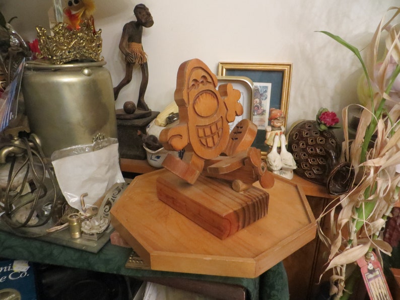 Vintage the Pilot Wood Sculptor by Don Mars in - Etsy