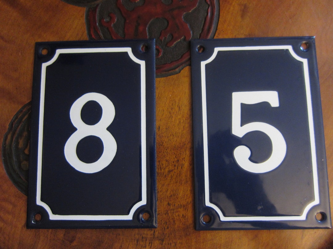 Numbers 58 or 85 - 6" X 4" House Numbers in French Blue and White ...