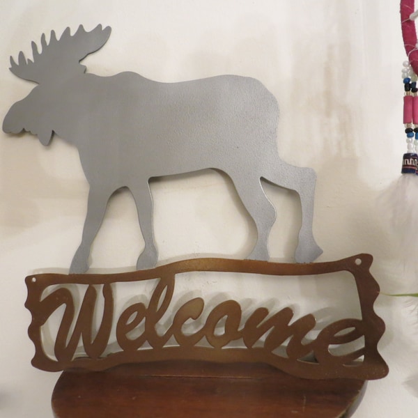 Moose Welcome Sign - Etsy