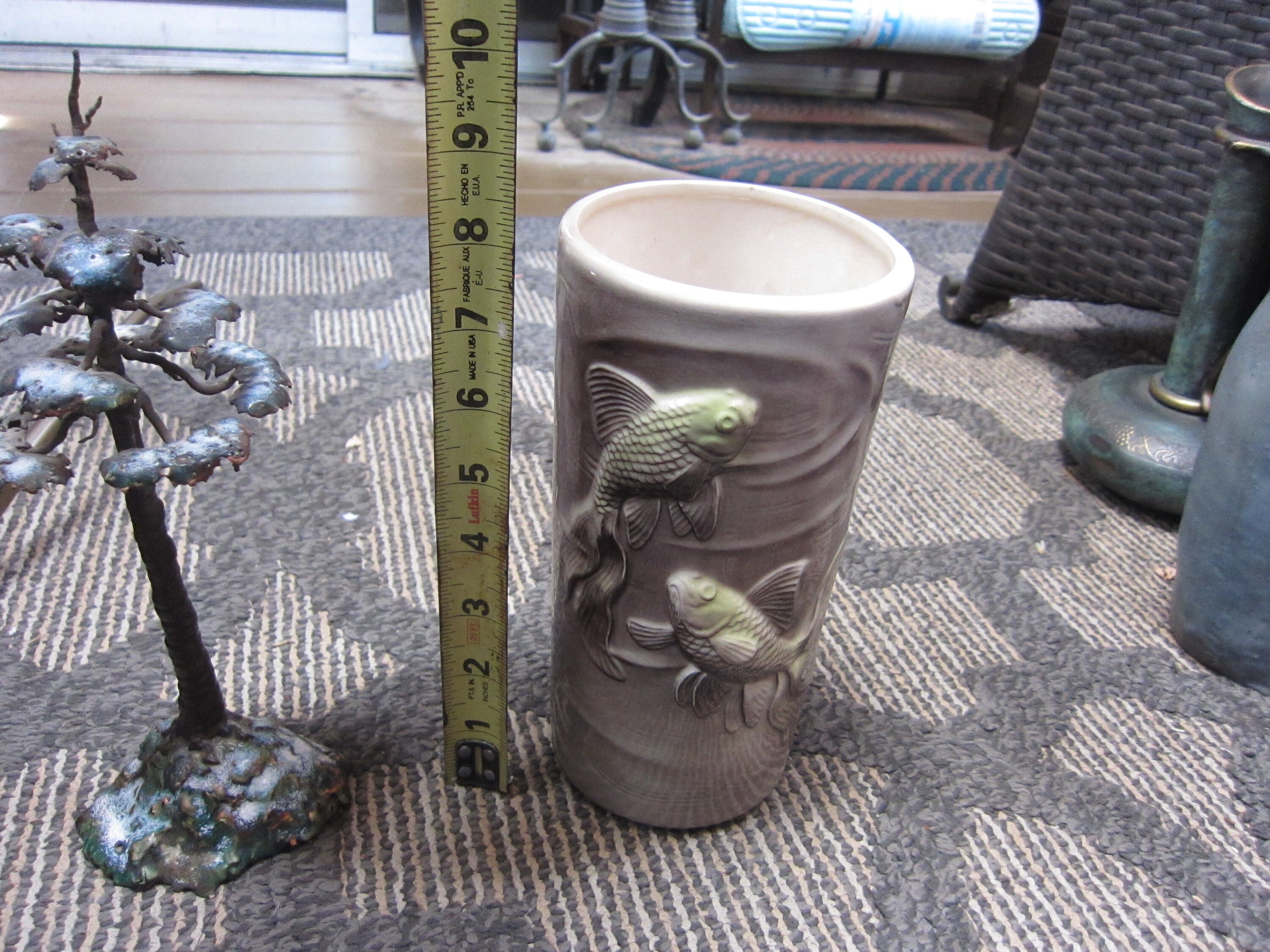 Royal Copley Vase, Greenish Koi Fish, Vintage, Please Read Description ...