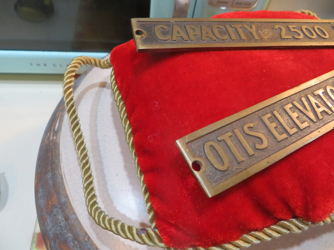 2 Otis Elevator Company Nameplates Emblems or Plaques, Pair, Please ...