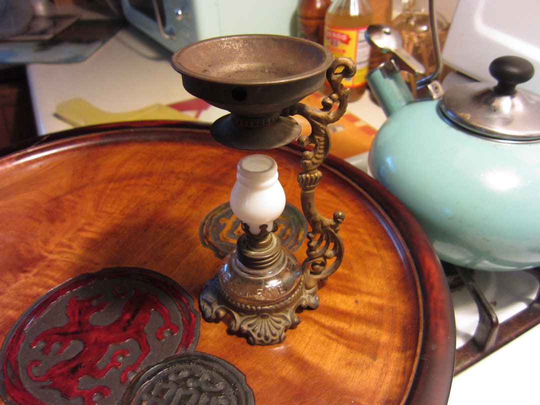 Antique Victorian Vapo Cresolene Medicinal Oil Lamp Tall Original 6 ...