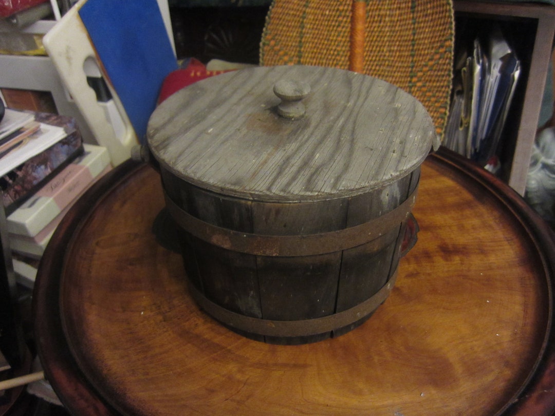 Wood Bucket, Wooden Pail Firkin Style, Primitive Panel - Etsy