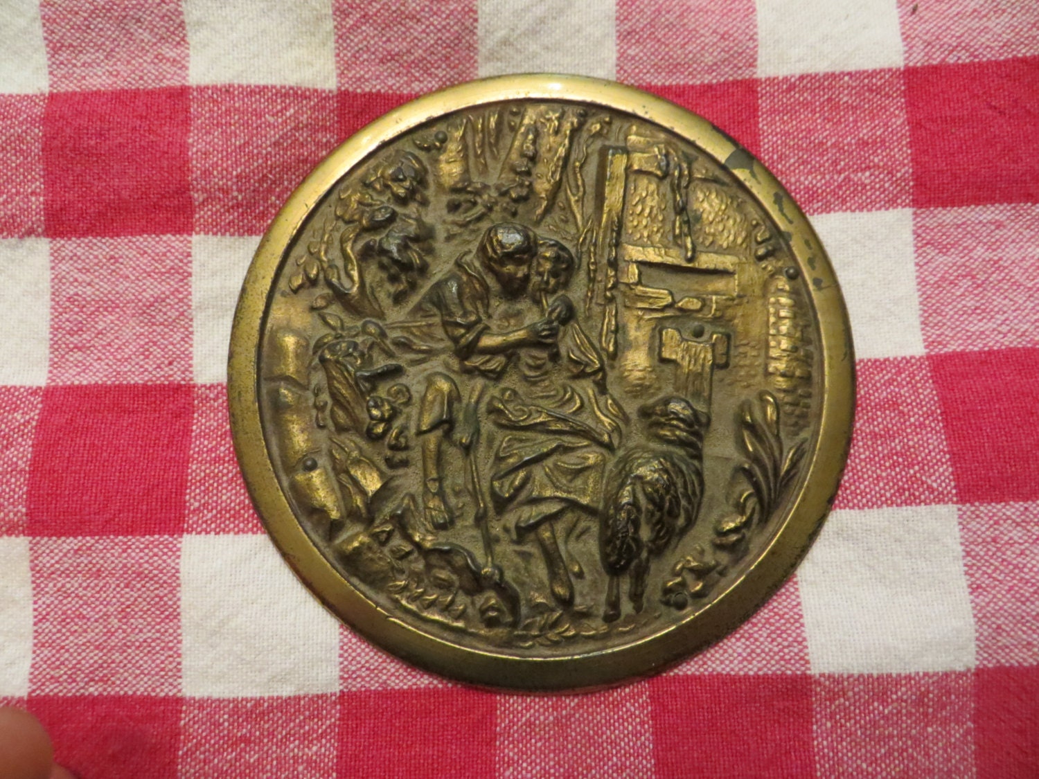 Bronze or Brass 4" Medallion Emblem Plaque for Arts and Crafts - Etsy