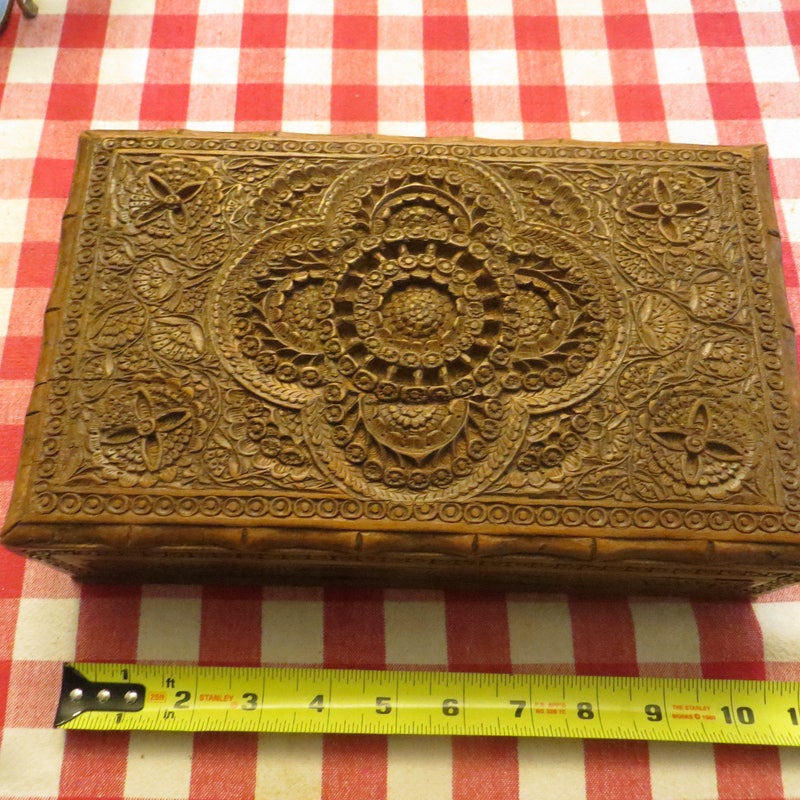Carved Wood Box - Etsy