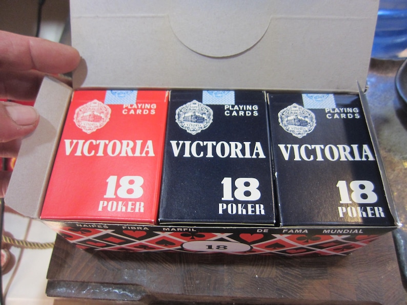 6 Decks Fournier 18 Victoria Plastic Coated Poker Playing Cards 3 Blue ...