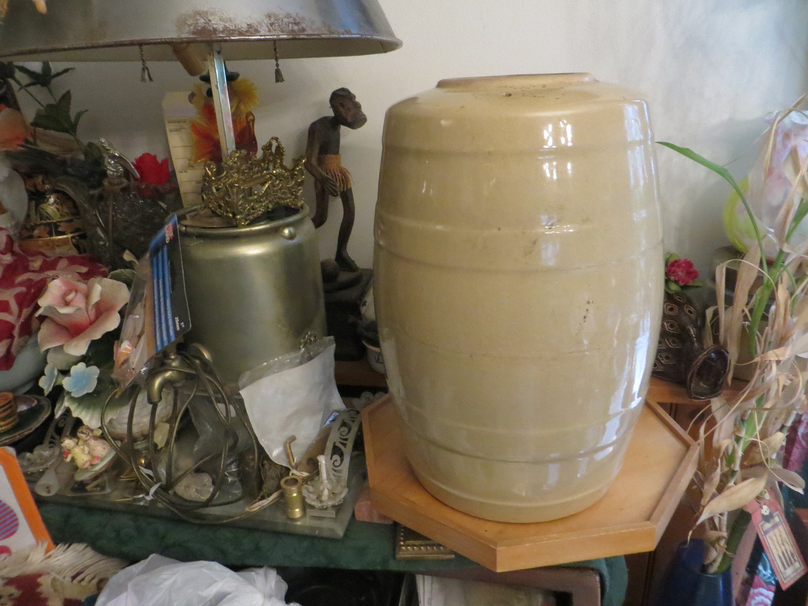Vintage Large Stoneware Pot, Storage Crock Container With Wood Spigot ...