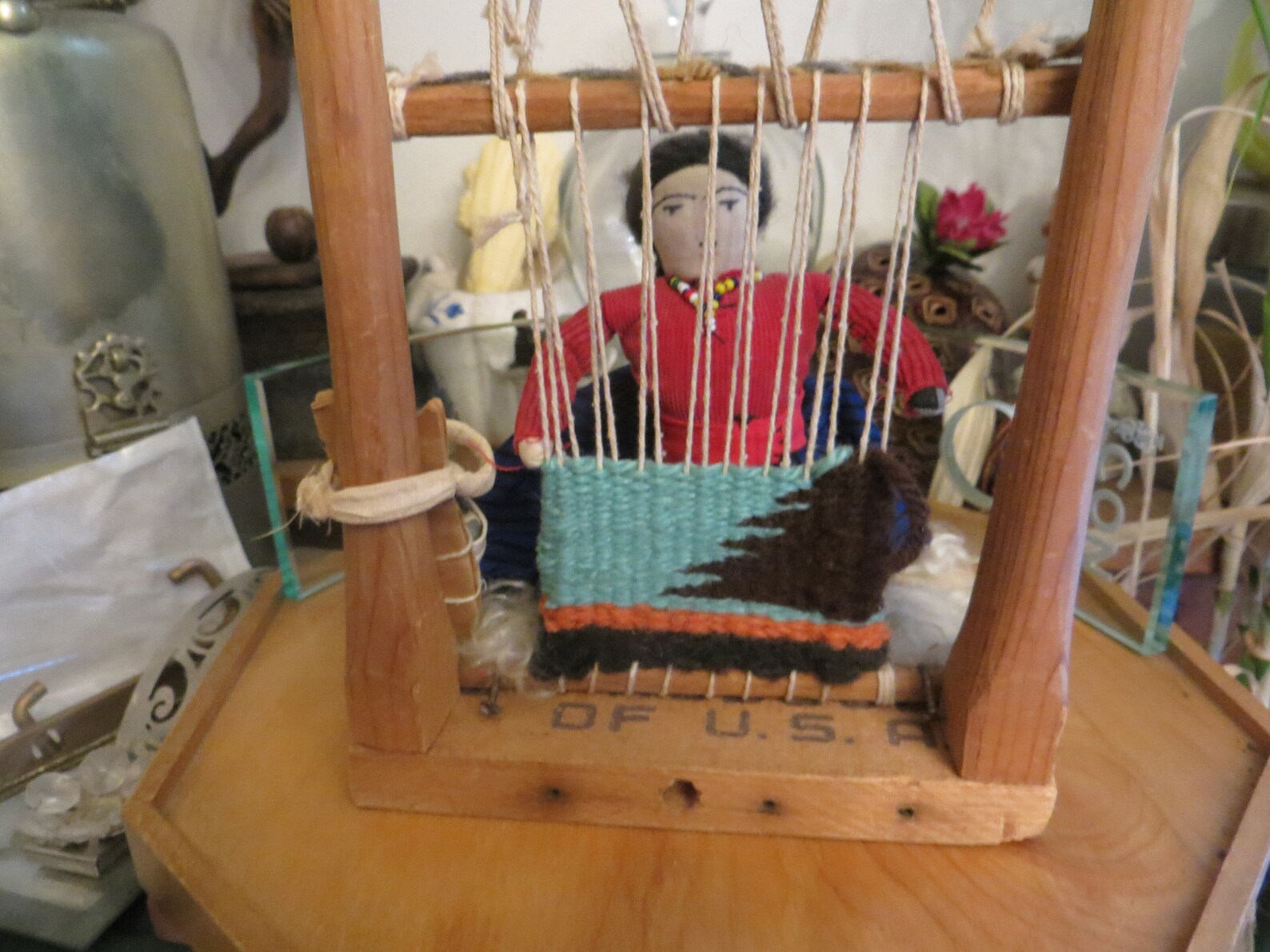 Vintage Native American Indian Navajo Woman Rug Weaving Loom | Etsy