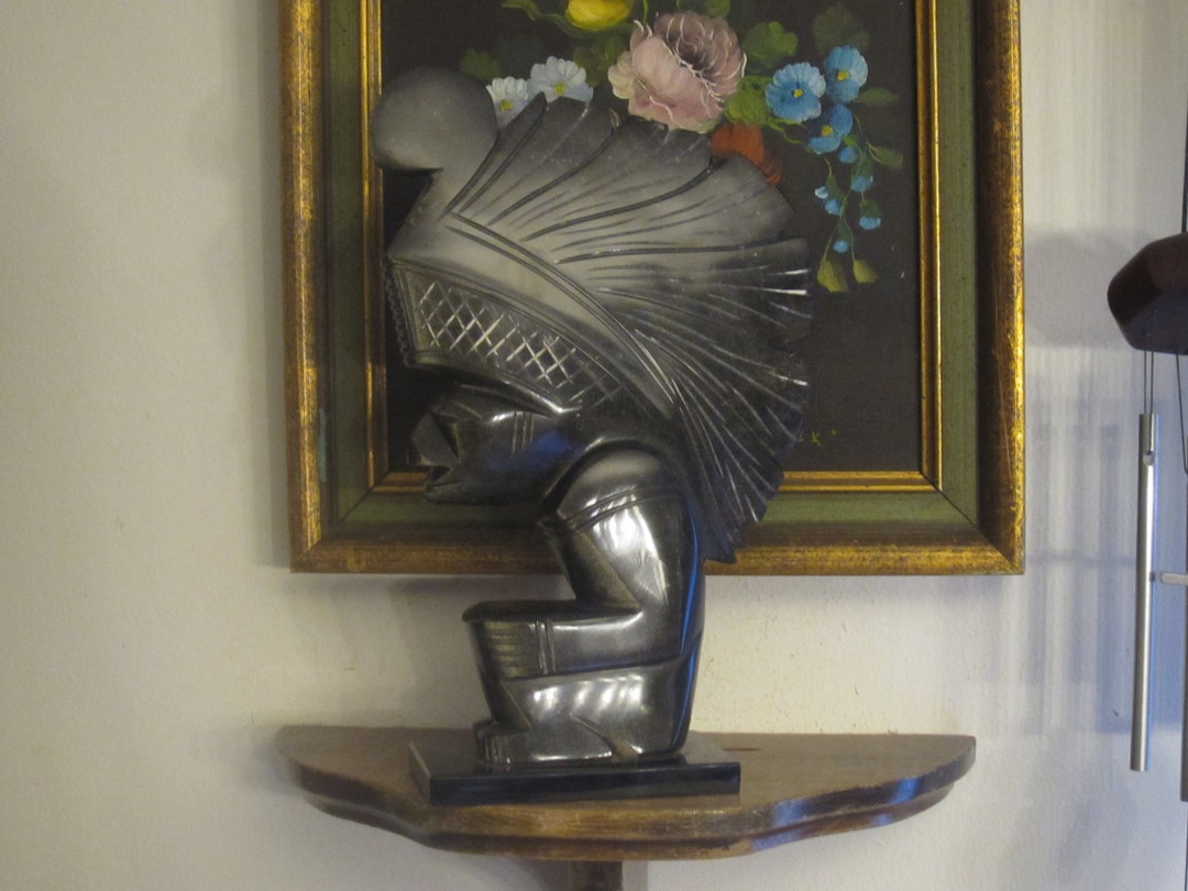 Black Obsidian Inca God Figurine Obsidian Carved Crystal - Etsy