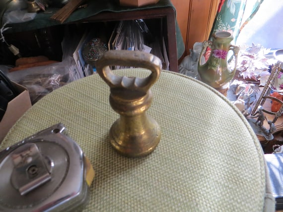 Brass Bell Weight 1lb, Crown Marked, Made in England - Gem