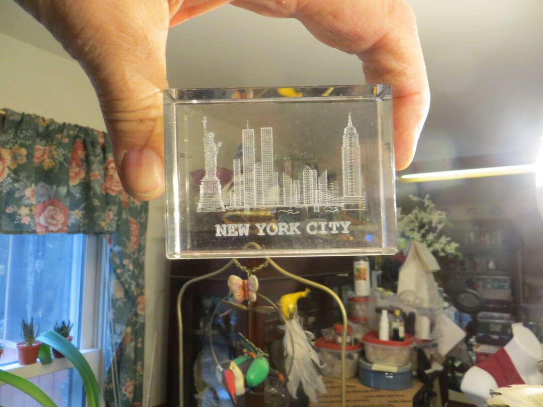 New York City Paperweight. Trade Towers, Statue of Liberty, Empire ...
