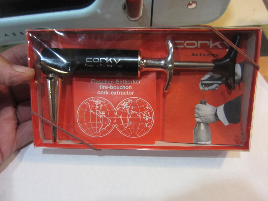 Vintage Corky Cork Air Needle Extractor Wine Bottle Corkscrew ...