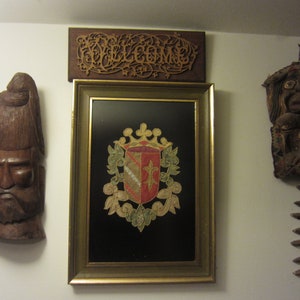 Framed Coat of Arms Embroidered Family Crest, Pick One - Etsy