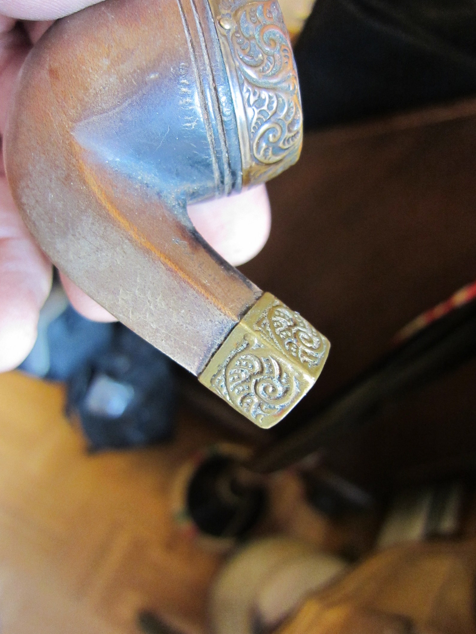 Old Smoking Pipe PAL Hammered Metal Trim - Etsy