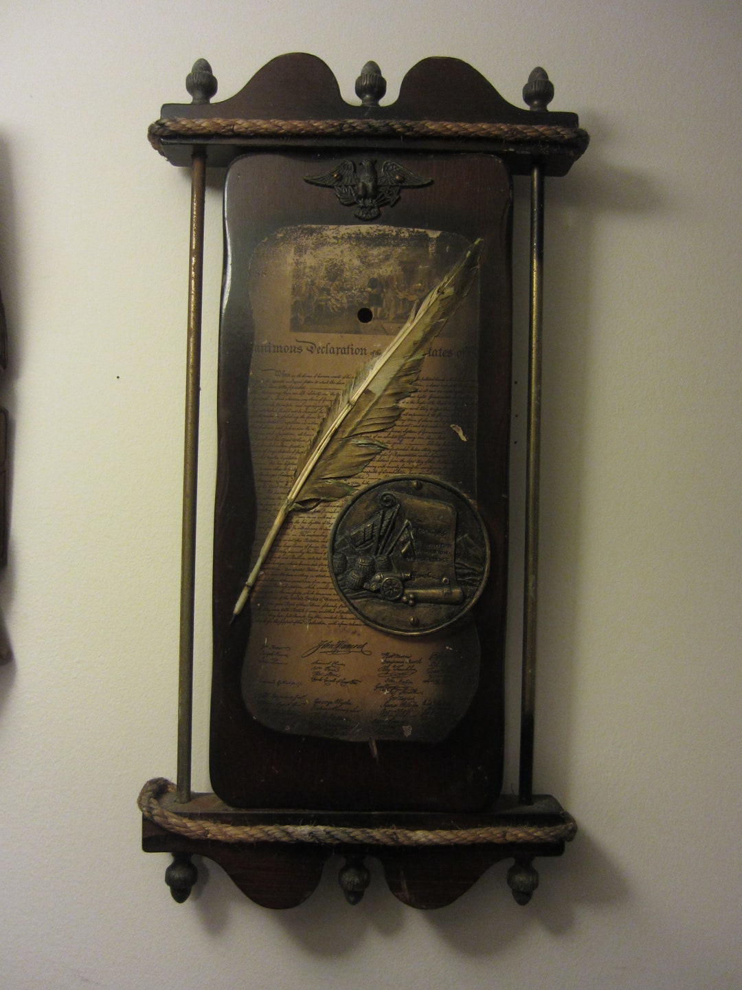 Americana Wall Plaque, Declaration of Independence, Wood & Metal - Etsy