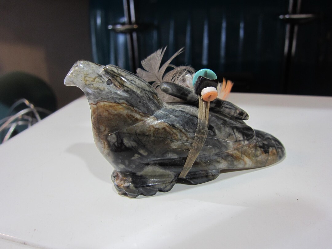 Zuni Fetish Eagle Stone Carving Native American Sculpture, Please Read ...