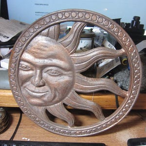 Sun Cast Iron Wall Art Sculpture Indoor Outdoor Use - Etsy
