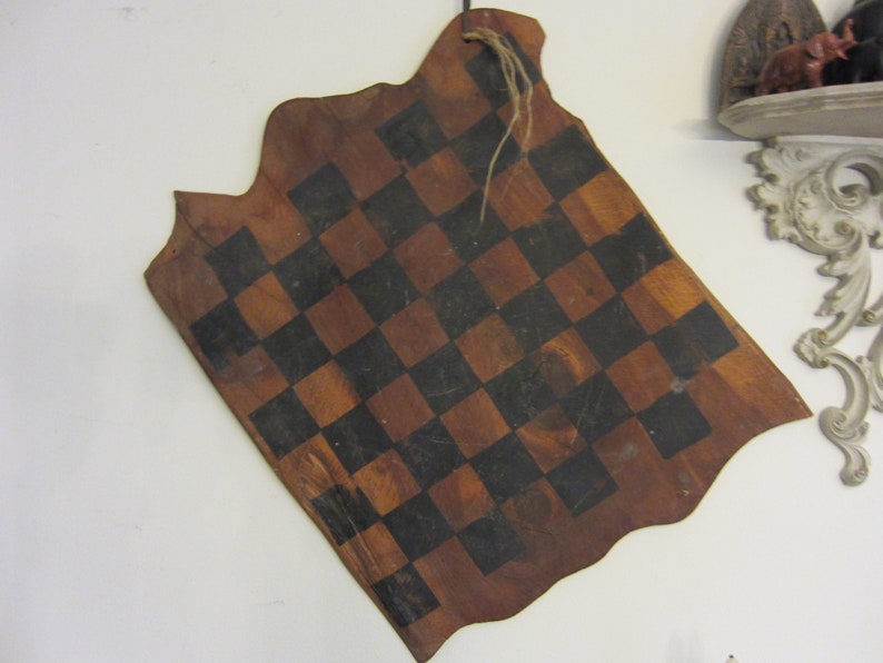 Primitive Wooden Checker Board Plank Wood Chess Board Folk | Etsy