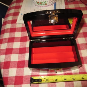 Vintage Jewelry Ring Box, Lacquer, Inlaid, Mother of Pearl, Turtle ...