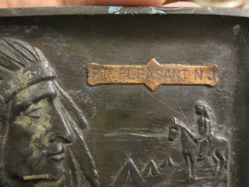 Mid Century Almar Point Decorative Indian Head Business Card Holder ...