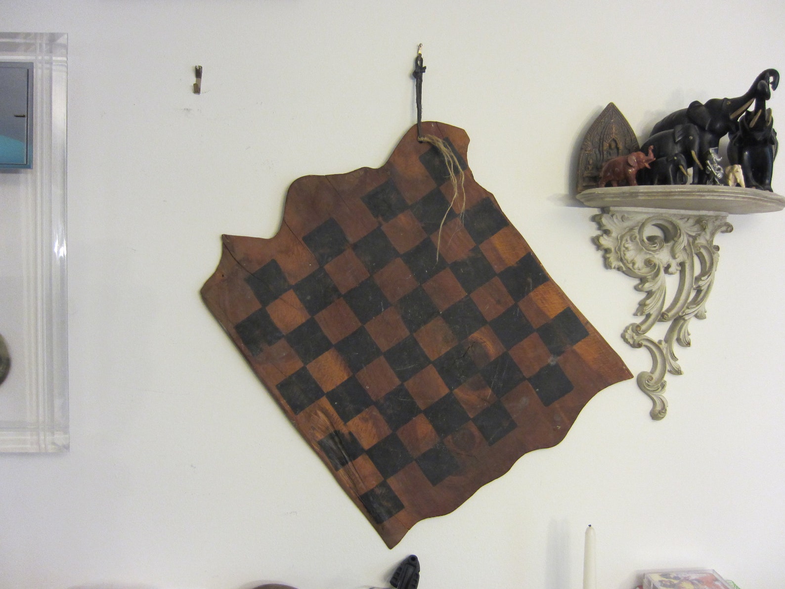 Primitive Wooden Checker Board Plank Wood Chess Board Folk | Etsy