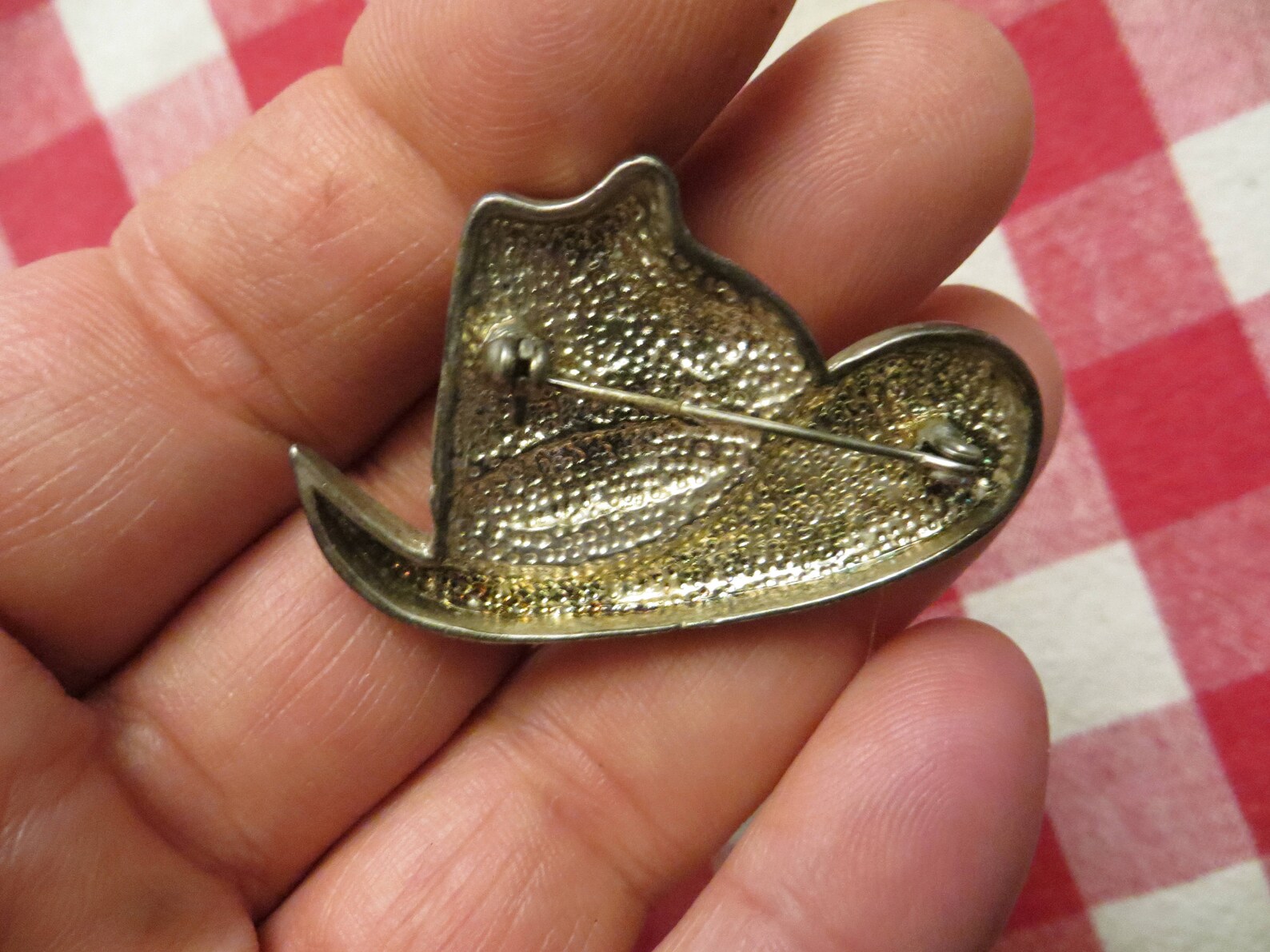 Vintage Red Cowboy Hat Pin Jewelry Rhinestones Enamel Brooch - Etsy