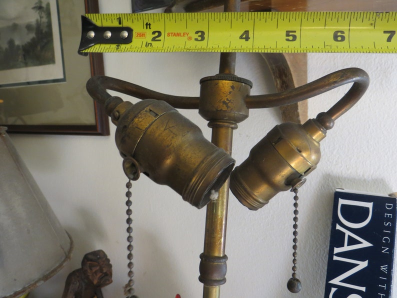 Antique 2 Socket Cluster for Leaded or Slag Glass Lamp Restoration ...