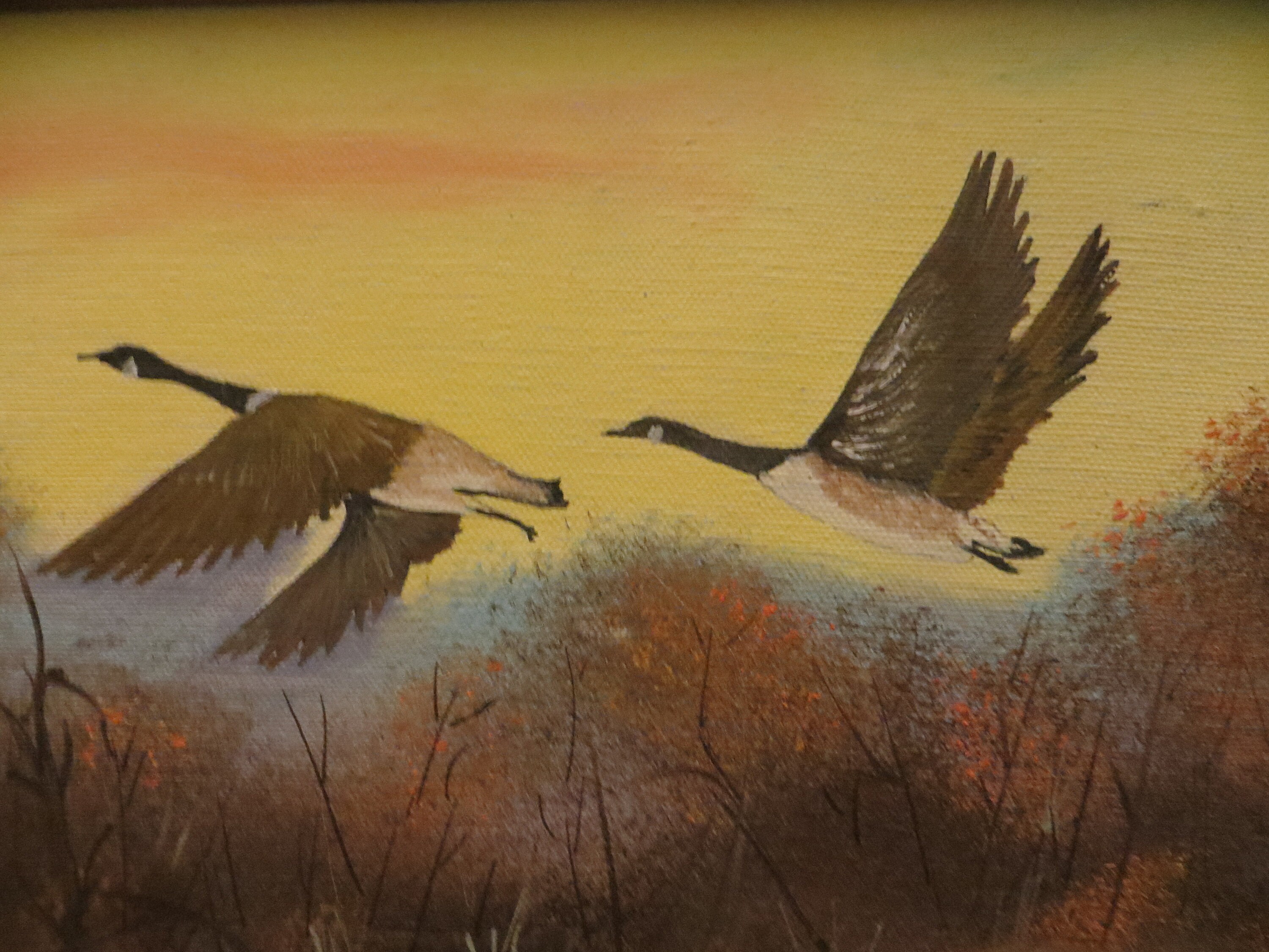 Signed Waterfowl Oil Painting on Canvas Framed Signed dated | Etsy