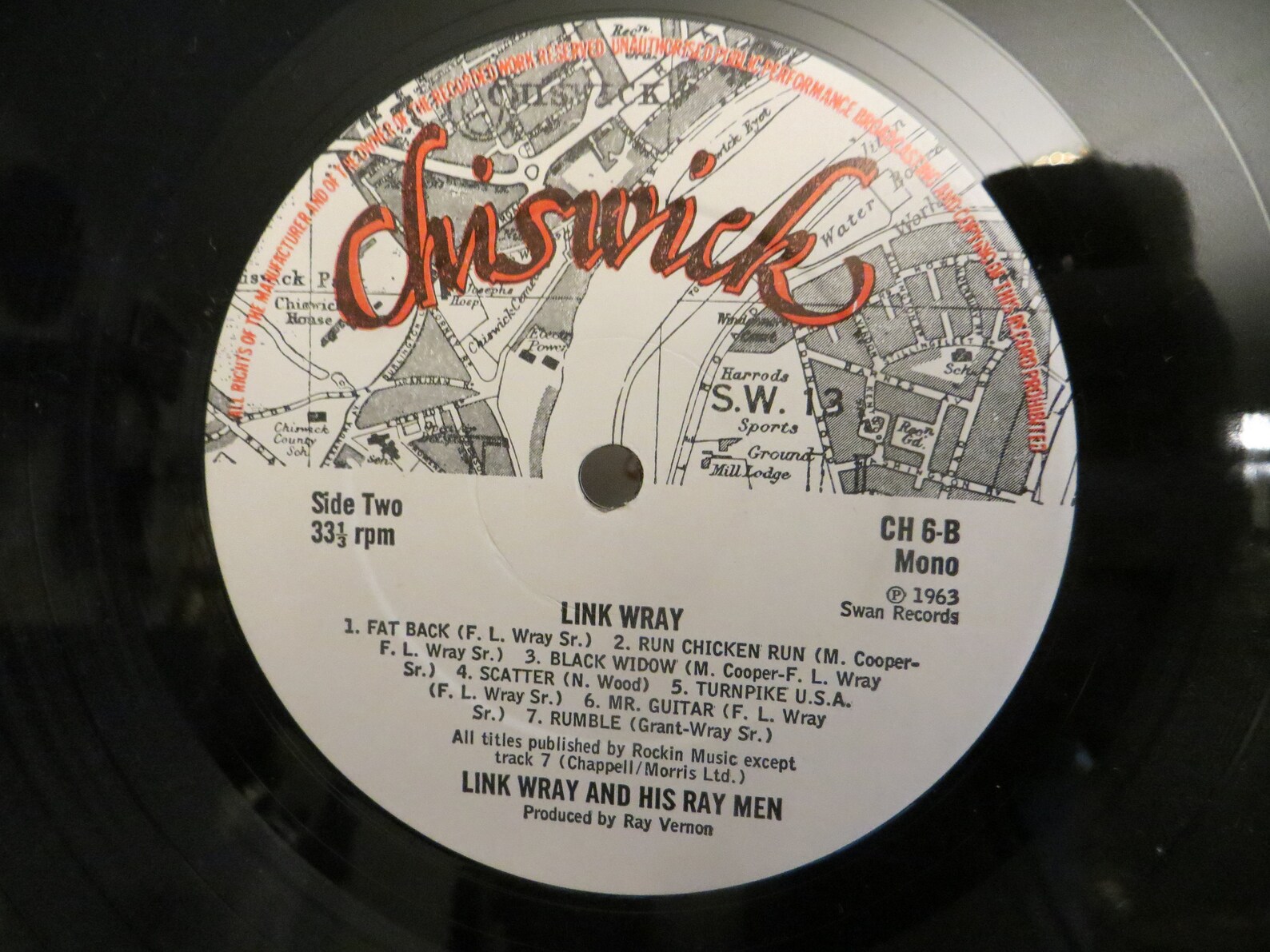 Link Wray Early Recordings, Chiswick Records LP Record Vinyl Inscribed ...