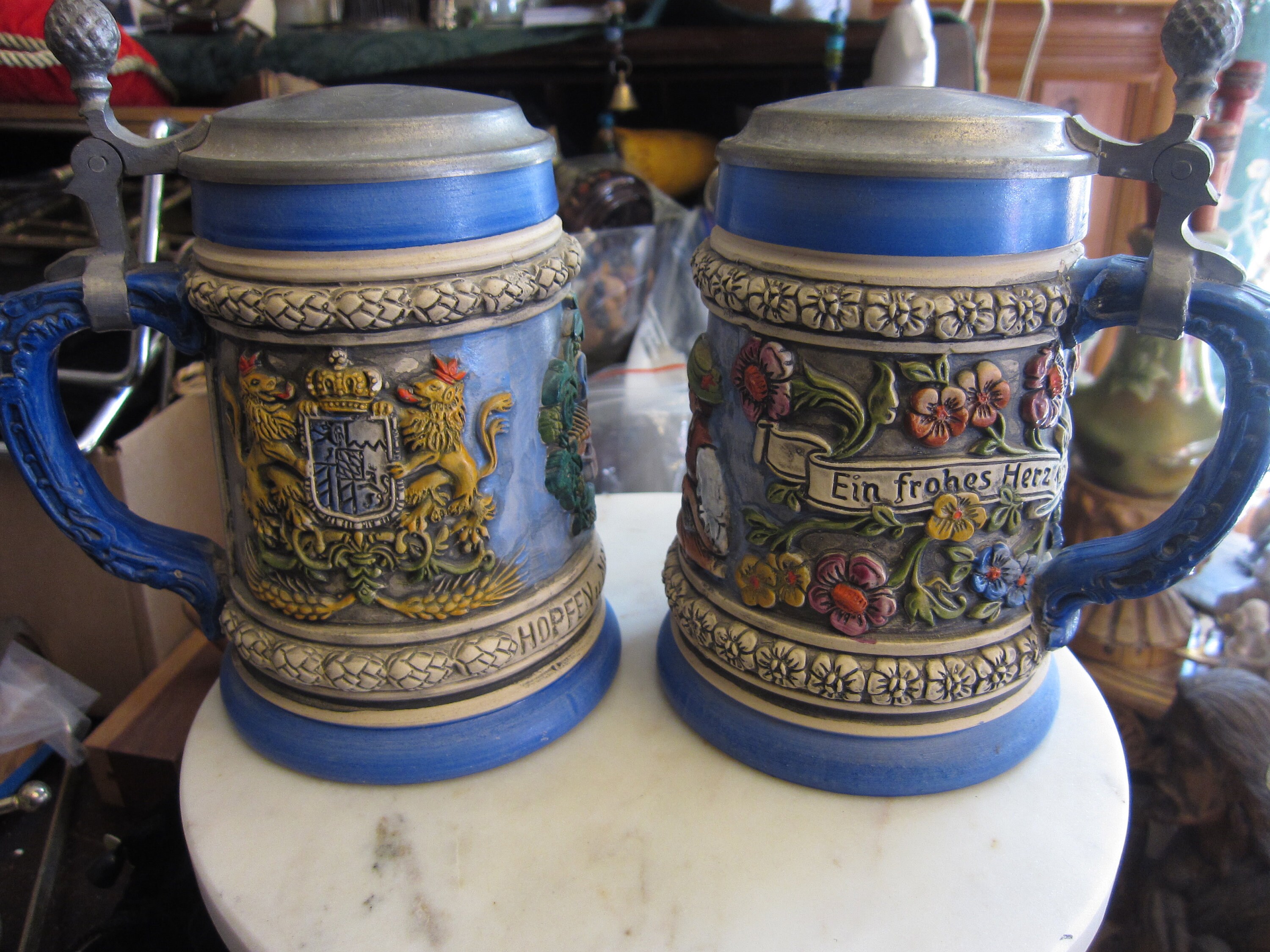 Thewalt Pewter and Ceramic German Beer Steins - Etsy