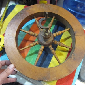 Antique Sinning Wheel Part, Vintage Wooden Wheel, Rustic Home Decor, - Etsy