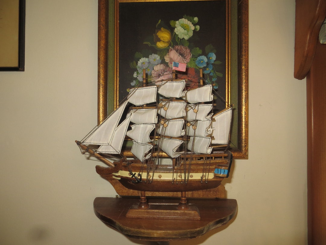 Ship Model Rustic Nautical Decor, Wood Ship Model - Etsy