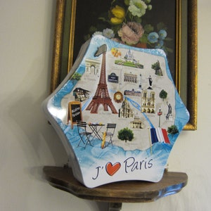 Paris Tin Can With Map & Travel Destinations, Please Read Description ...