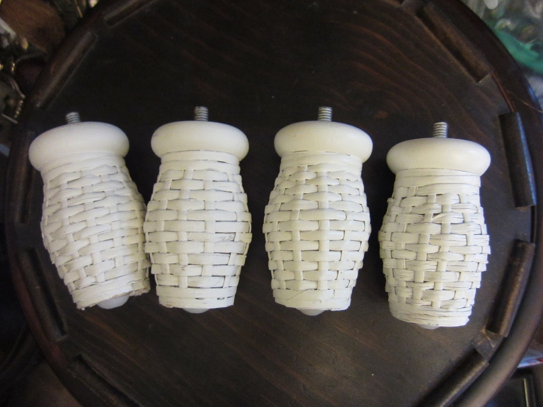 Set 4 Feet Wicker Rattan Table Sofa Replacement Feet, Furniture ...