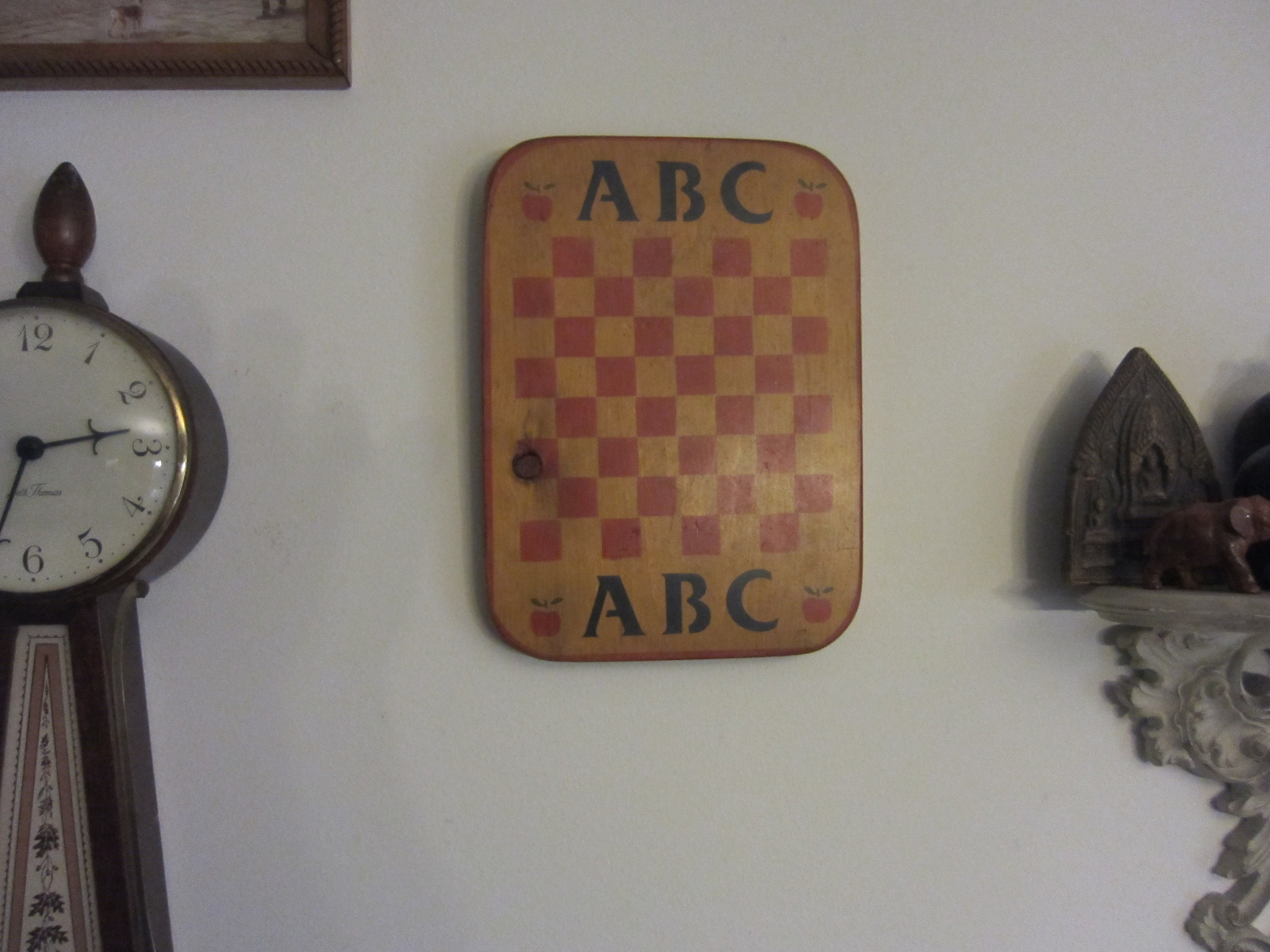 ABC Checker Board Folk Art Wall Board Plaque, Please Read Description ...