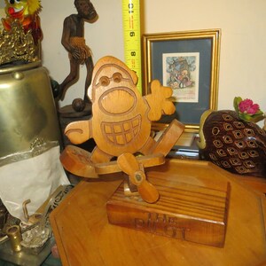 Vintage the Pilot Wood Sculptor by Don Mars in - Etsy