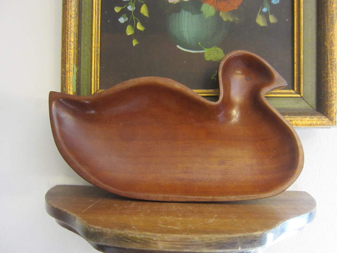 Mid Century Wooden Duck Bowl, Signed, Please Read Description - Etsy