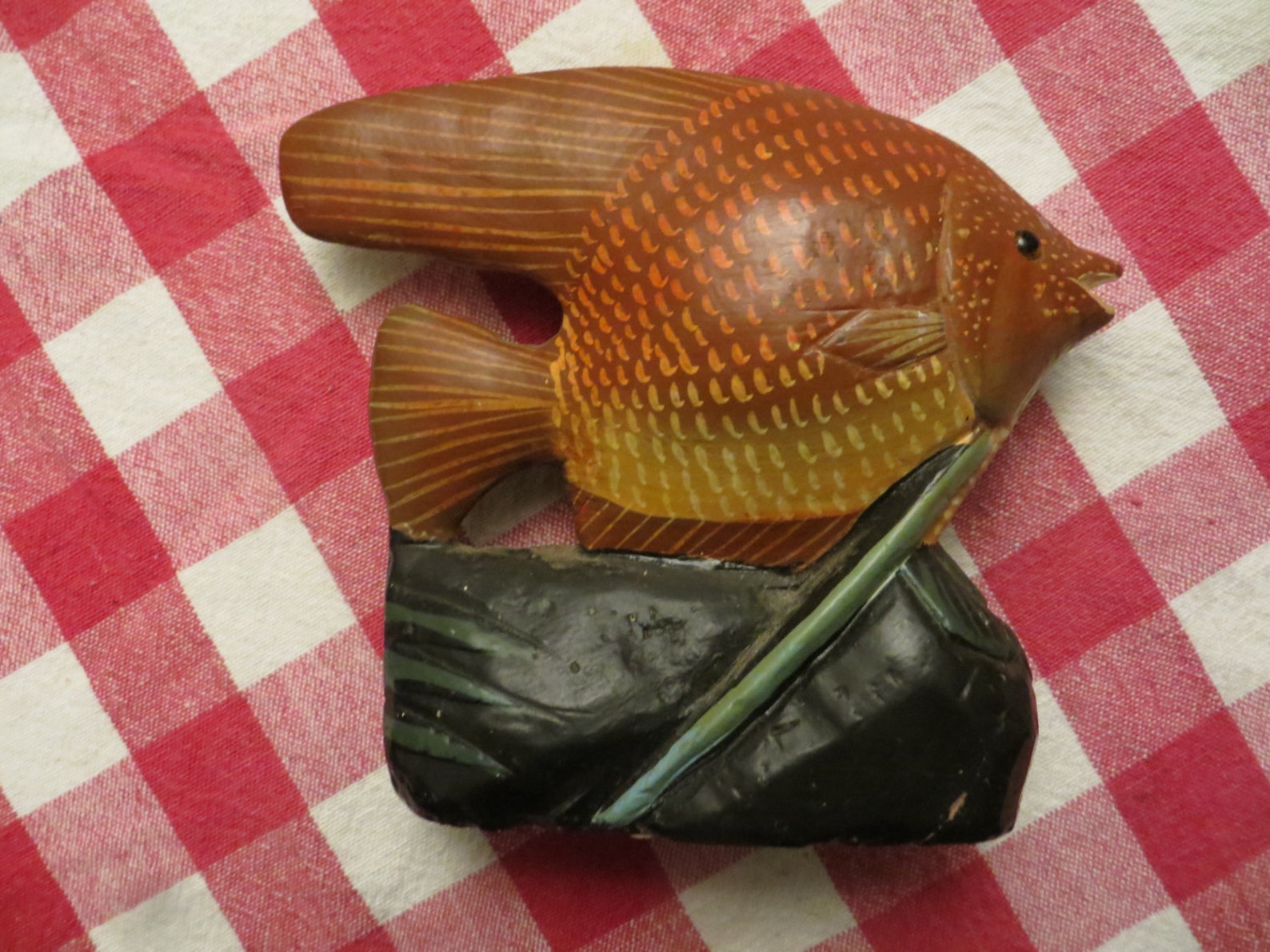 Stone Carved Fish Sculpture Paperweight - Etsy