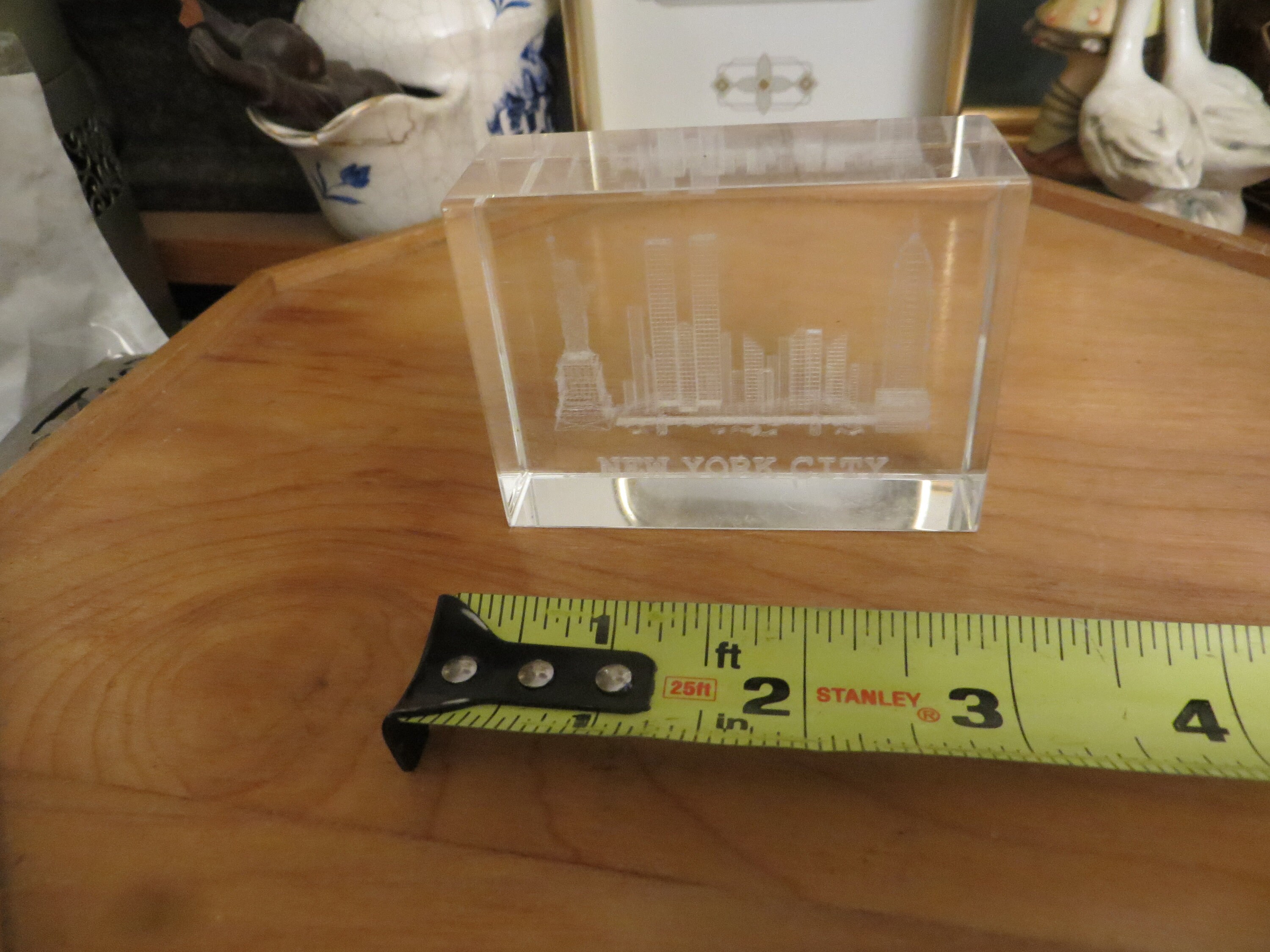 New York City Paperweight. Trade Towers, Statue of Liberty, Empire ...