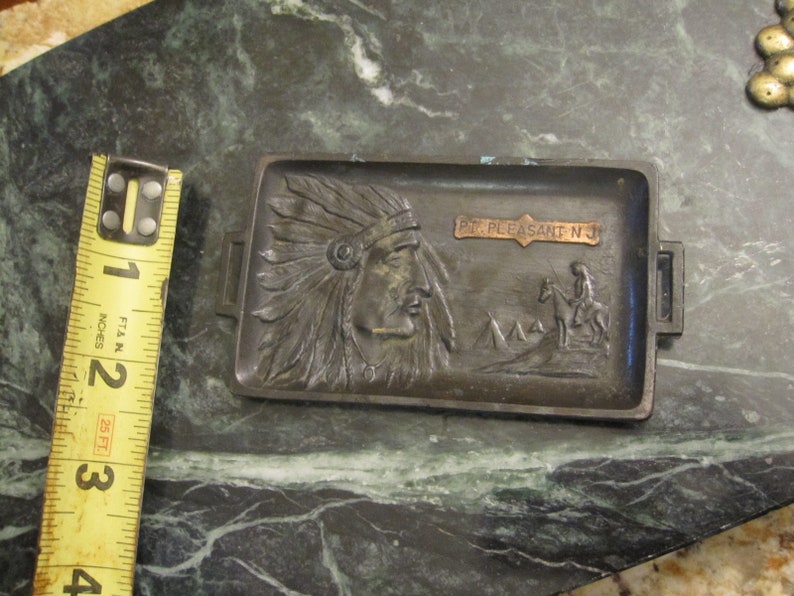 Mid Century Almar Point Decorative Indian Head Business Card Holder ...
