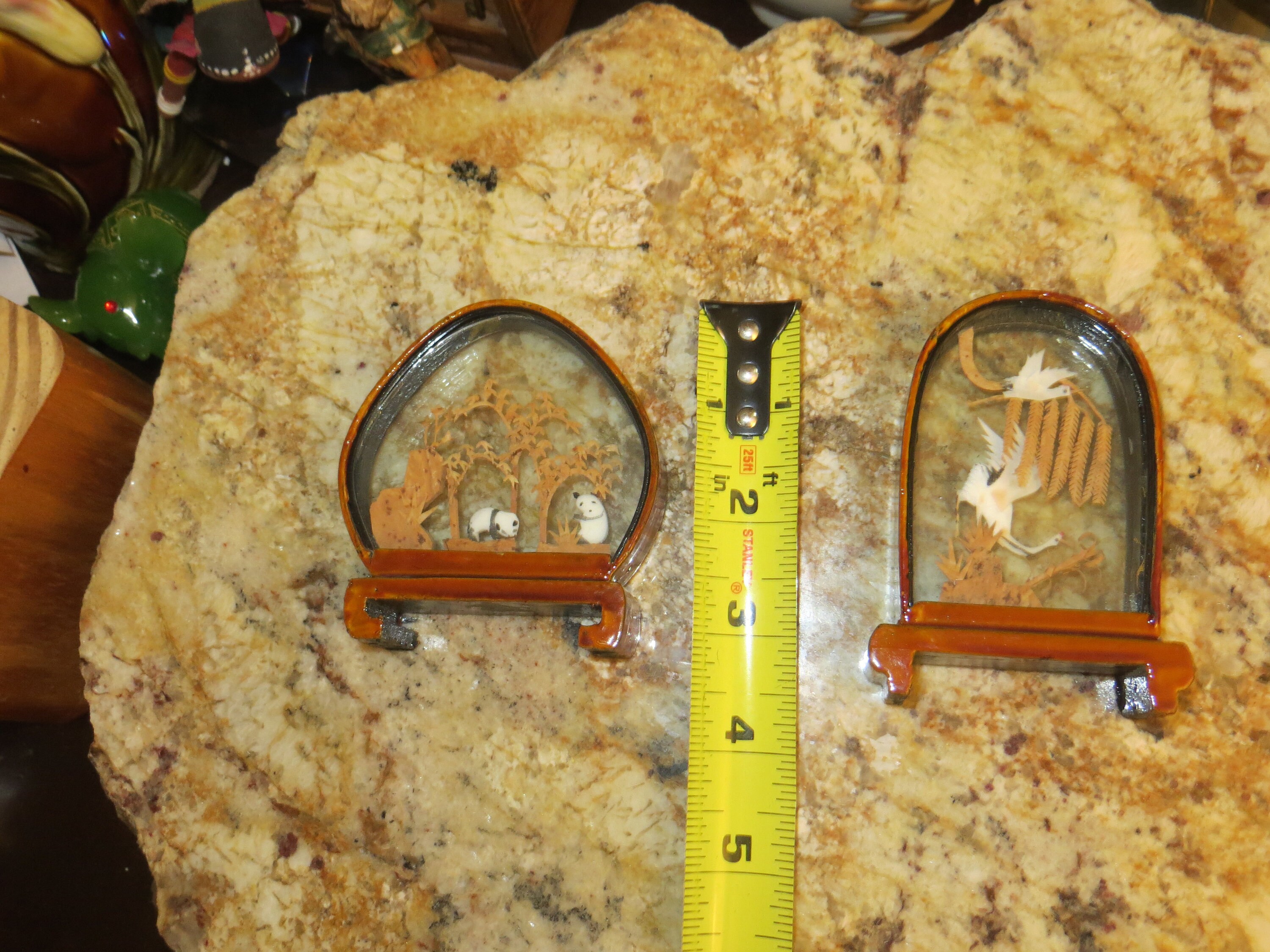 Pair of Cork Art Asian Panda Bears Birds - Etsy