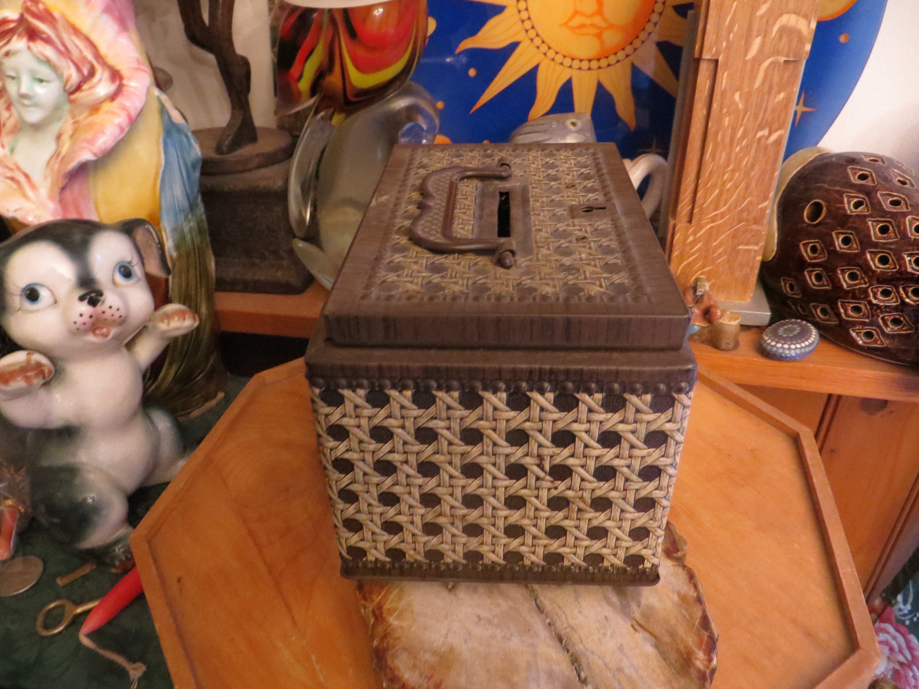 Vintage Tin Bank Money Box Cash Lock Box Metal Bank - Etsy